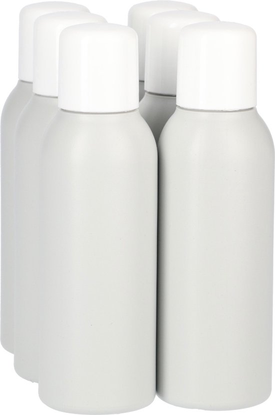 6x Plastic Fles 100 ml Schroefdop - Gerecycled HDPE Kunststof - Wit ...