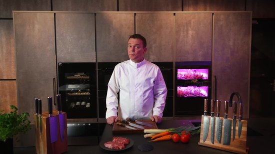 Shinrai Knives Messenset met Blok - 7 delig - Damascus Messen - Micarta ...