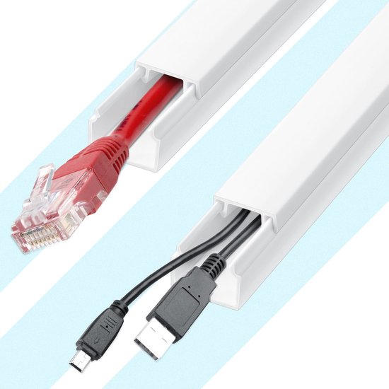 Zelfklevende Kabelgoot voor Muur - 12 mm x 7 mm, 10 Stuks, Ideaal voor ...