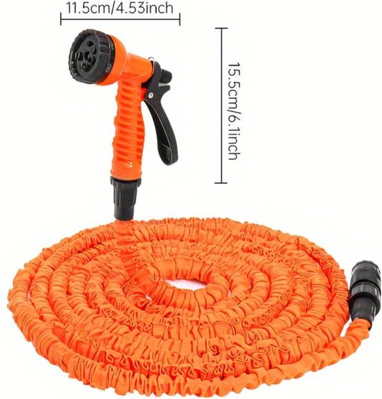 Bovista Tuinslang Flexibel - Tuinslangen - Haspel - Spuitpistool - 15 ...