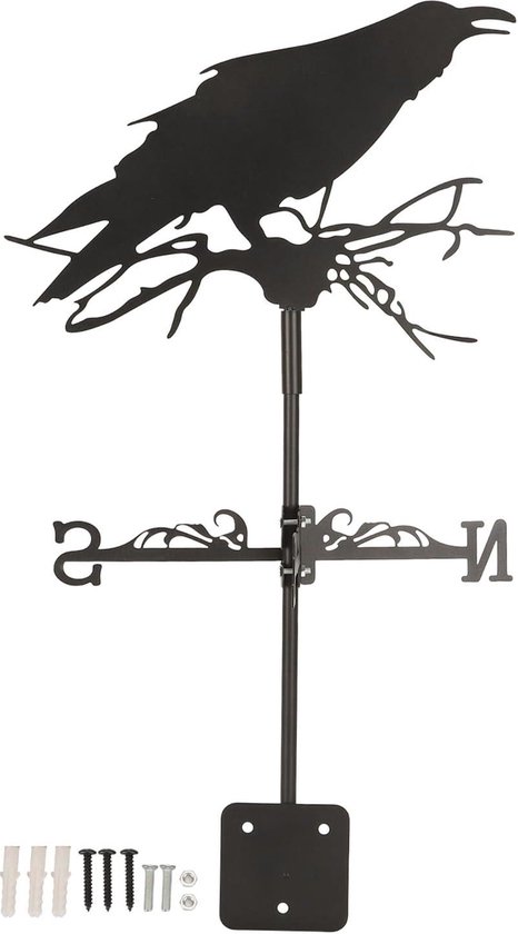 Ijzeren kraai ornament windvaan voor buiten - weerwijzer tuin boerderij ...