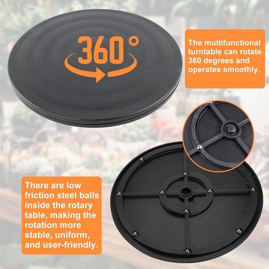 2 stuks universele draaischijf, 20 cm draaibaar, universeel draaiplateau, 360 graden... | bol