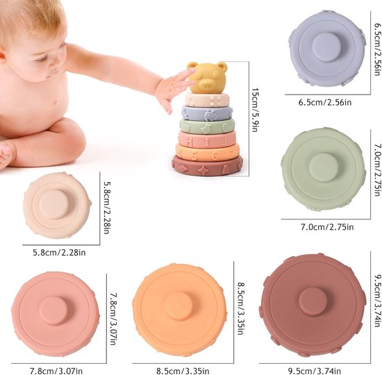 Zachte Stapeltoren voor Baby - Sensorisch Speelgoed en Montessori ...