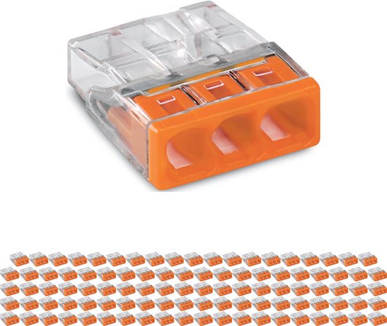 WAGO - Lasklem - 3 Polig - 0.5-2.5mm2 - Oranje - 100 Stuks | bol