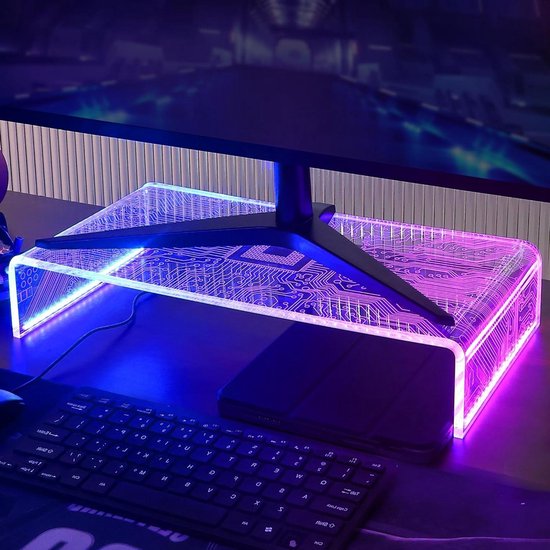 Monitorstandaard Riser verlichte acryl computerstandaard met PCB ...