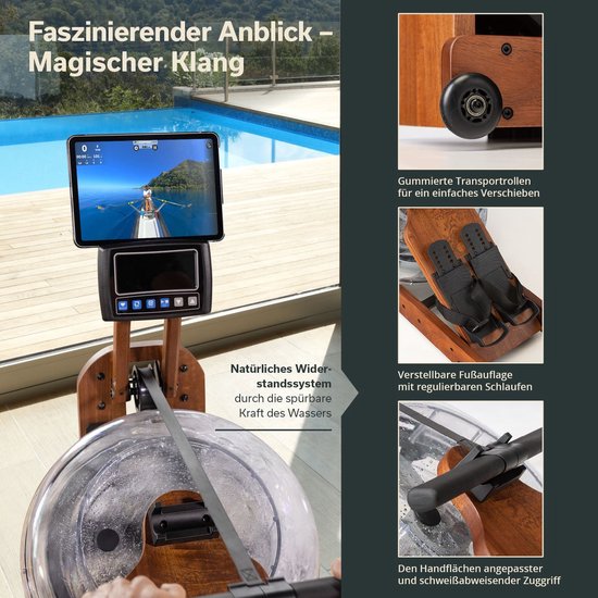 Skandika Nytta Water Roeimachine – Houten roeimachine – Inklapbare ...