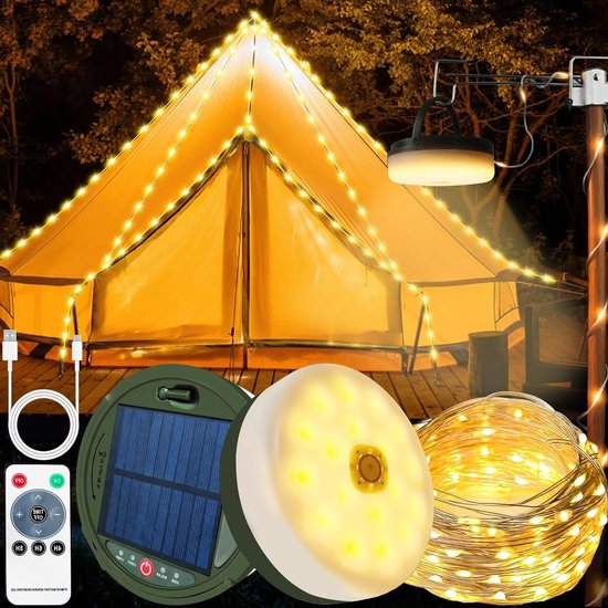 Roll-Up 10m Solar Fairy Lights - Outdoor Portable LED Camping Lamp IP65 ...