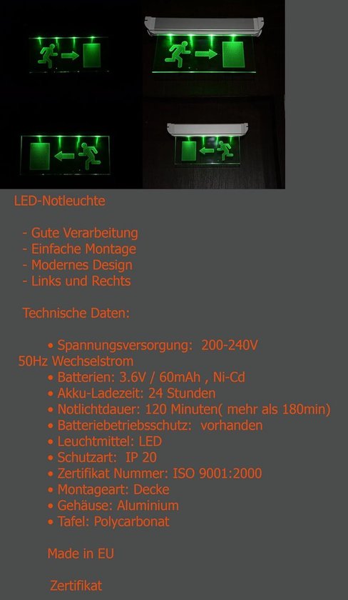Emergency Exit Lighting with Left/Right Escape Path Options | bol