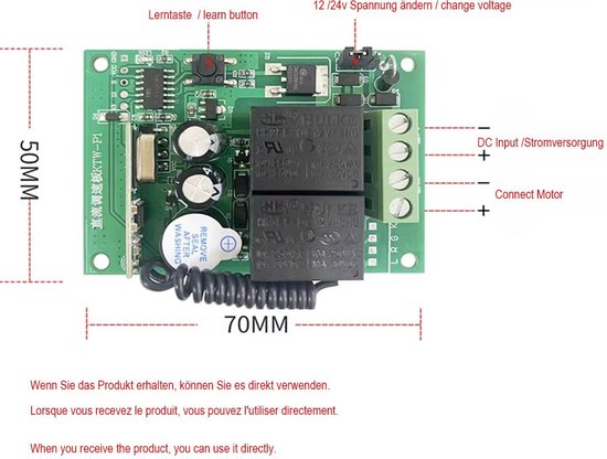 12V-24V-30V DC Motor Speed Controller Wireless Remote Control Switch ...