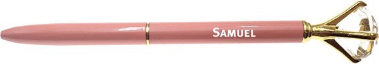 Pen Met Gravering - Diamant - Samuel - Roze | bol