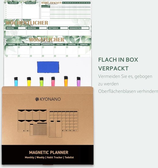 Weekplanner 4 stuks - Huishoudplanner magnetisch met to-do-bord ...