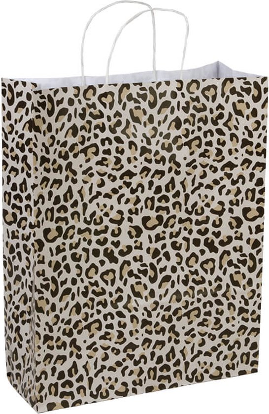 Papieren tasjes 50 stuks - Bruin en Ecru/Beige en Print / Multi colour ...