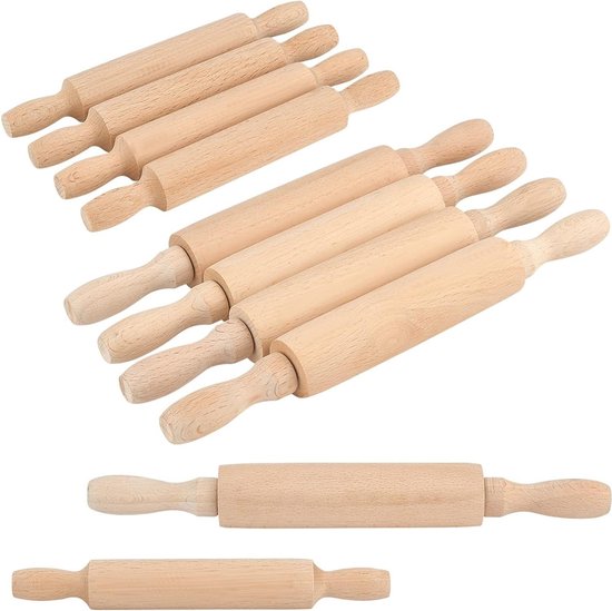 Mini Houten Deegroller 14 stuks - 14 x 14 cm - Klei Deegroller ...