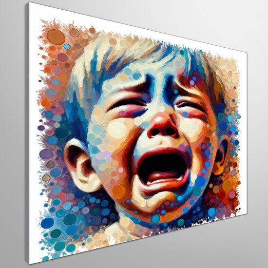Olieverf huilend kind schilderij | Tranen van verdriet: een meesterwerk ...