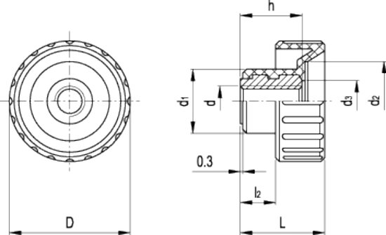 M10 schroefknop - 50mm - Rond | bol