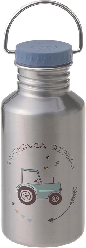 Kids RVS Fles met sportdeksel 500 ml Adventure Tractor - Lässig ...