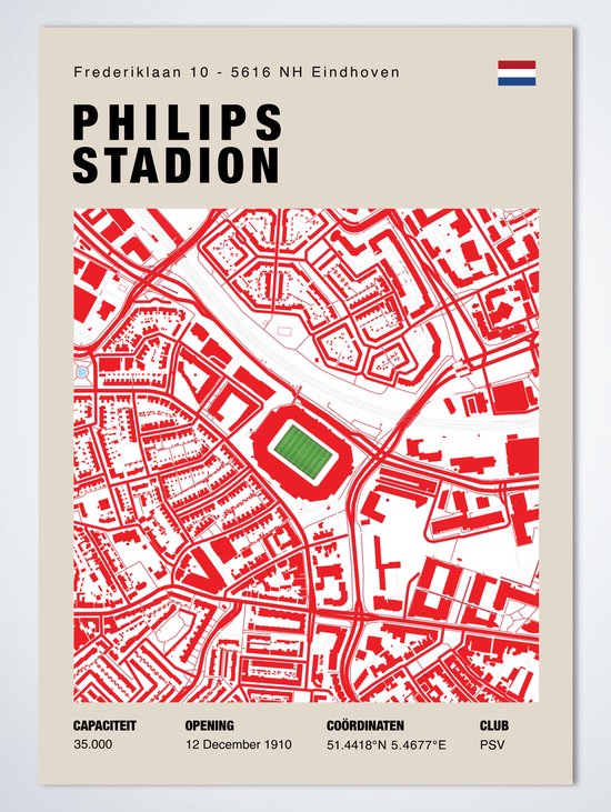 Poster Philips Stadion - PSV Eindhoven Stadion - Stadion Poster - 50 x ...