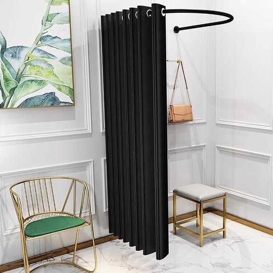 Goodivery ® Ruime Verplaatsbare Kleedkamer met Zwarte Gordijn en U ...