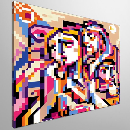 Pixel art picasso schilderij | Abstracte pixelkunst geïnspireerd door ...
