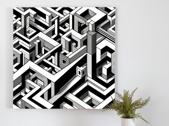 Abstract escher schilderij | Illusievolle geometrie: een abstracte ode ...