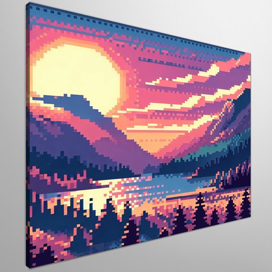 Pixel art landschap schilderij | Pixelated landscape masterpiece: A ...
