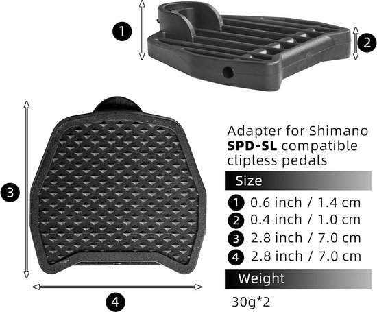 Pedalplaat compatibel met Shimano SPD-SL pedalen - adapter voor ...