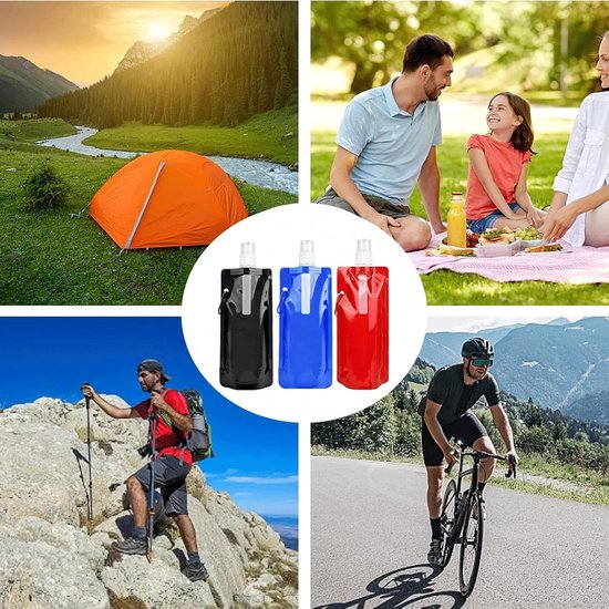 Faltbare Herbruikbare Waterflessen Set van 3 voor Outdoor Avonturen | bol