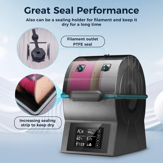 Equivera Filament Droger - Filament Dryer - 3D Printen - Verbeterd de ...