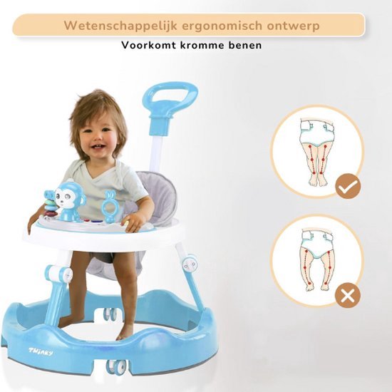 3 in 1 Loopstoel Baby – Loopstoeltje – Loopwagen – Jongen & Meisje ...