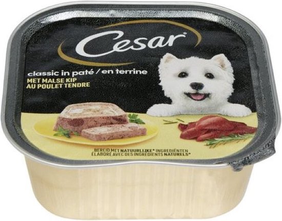 10x Cesar Hondenvoer - Classic - Kip in Paté - Maaltijdkuipjes - 300g | bol