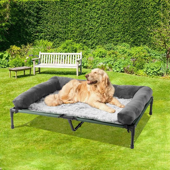 Eszenzics™ Hondenbed XL - Verhoogd - 110x80x28cm - Met Bolster ...