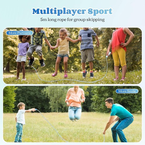 Springtouw voor meerdere spelers - verstelbaar vliegtouw - 5 m lang ...