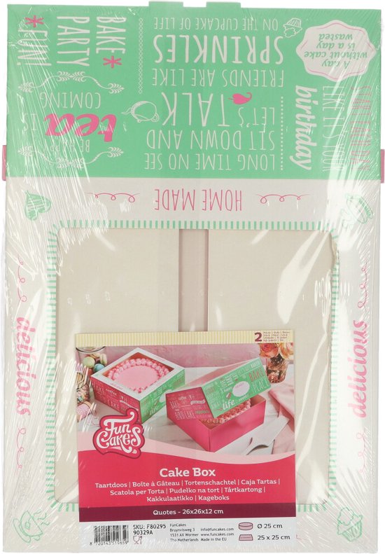 FunCakes Taartdoos met Venster - Gebaksdoos Karton - Quotes - Groen ...