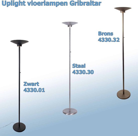 Led uplighter staal met dimmer | bol