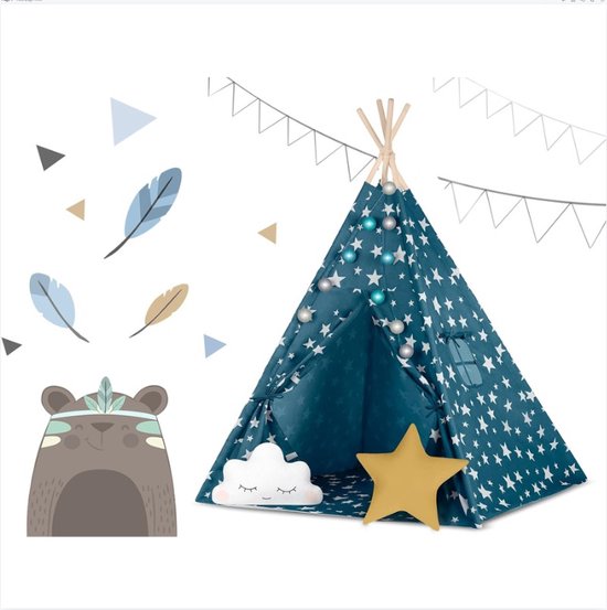 Tipi Tent - Voor Kinderen - Pop Up Tent - Speeltent - Vlaggen en ...