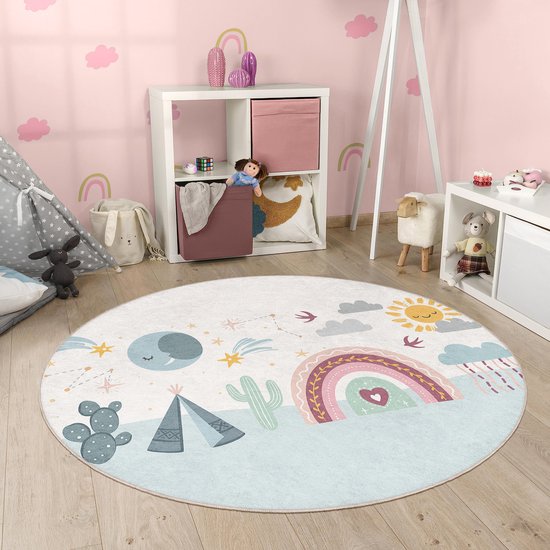 Kinderkamer Vloerkleed Rond Tapijt|Educatieve kindertapijten|Antislip ...
