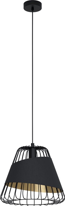 EDI light Austell Hanglamp - E27 - Ø 36 cm - Zwart|Goud | bol
