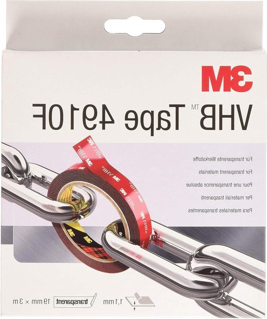 Montage tape dubbelzijdig transparant - transparante materialen bevestigen - 19 mm x 3... | bol