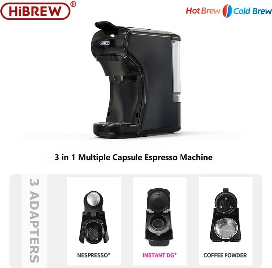 Koffiezet apparaat - 4 in 1 - 19 bar - meerdere capsules - espresso ...