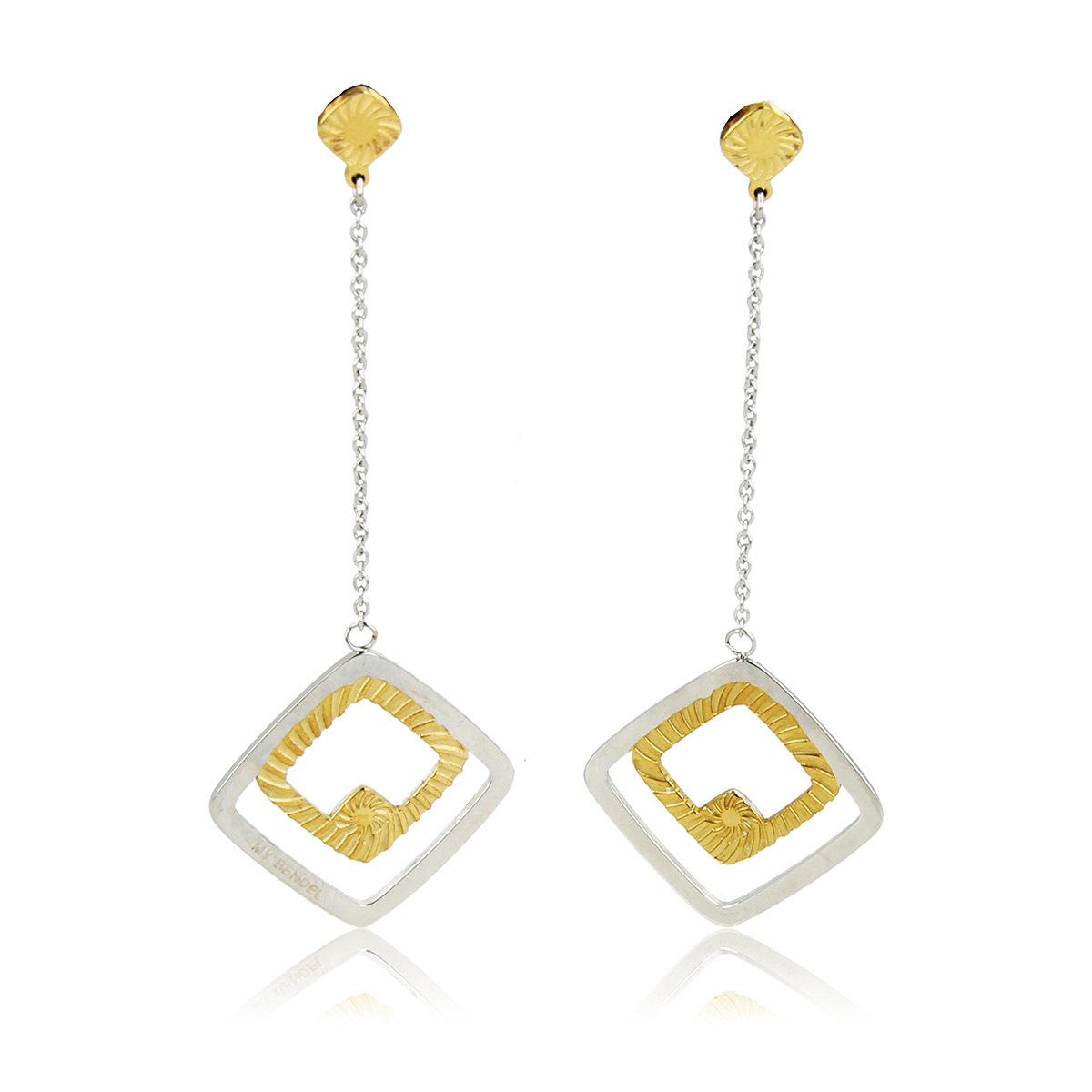 My Bendel - Design oorbel - Zilver - Goud - Chique zilver- en ...