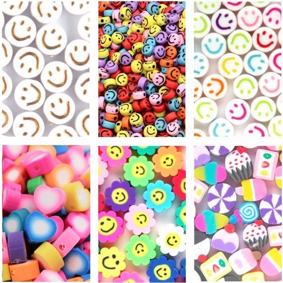 Smileys, Hartjes, Bloemetjes, Snoep en IJsmix kralenset – Unieke mix 80 ...