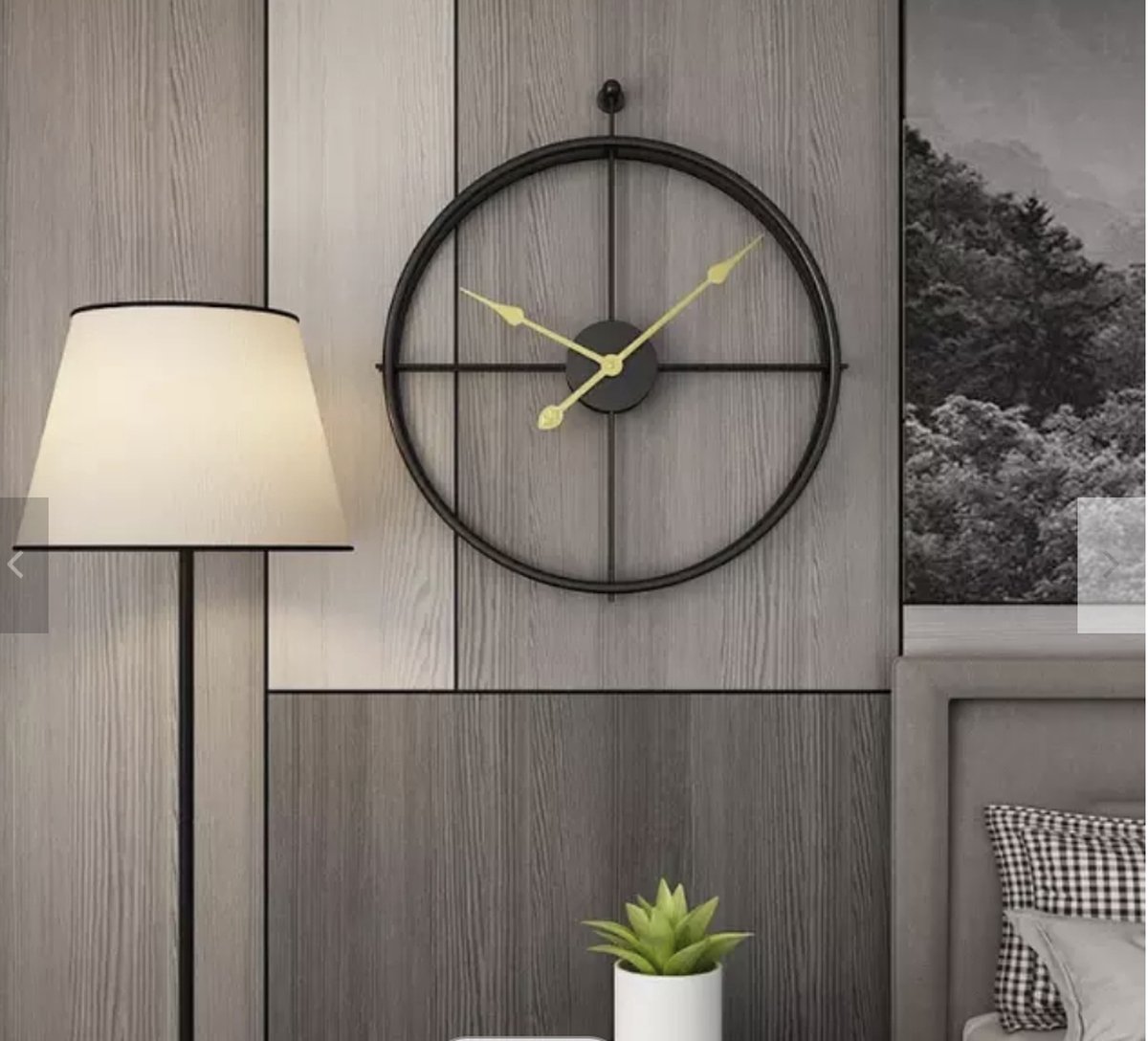 Luxaliving Moderne Klok Zwart - Wandklok Zwart Metaal zonder cijfers of ...