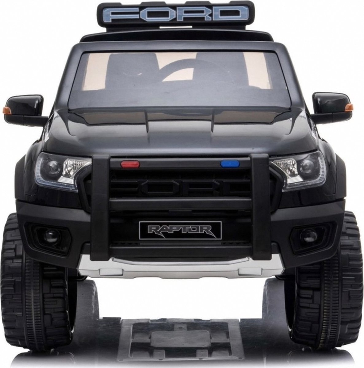 Elektrische Politie Kinderauto Ford Raptor 4x4 Zwart 2 persoons 24V Met ...