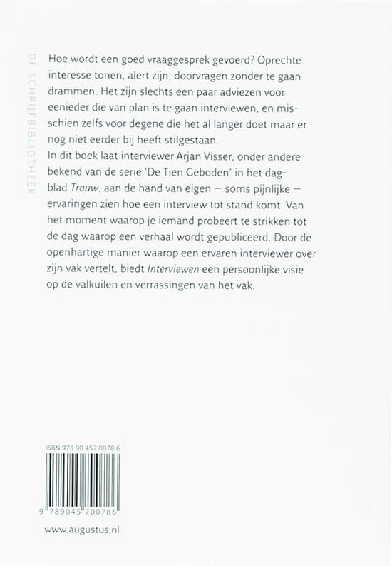 De schrijfbibliotheek - Interviewen (ebook), Arjan Visser | 9789045704098 | Boeken | bol