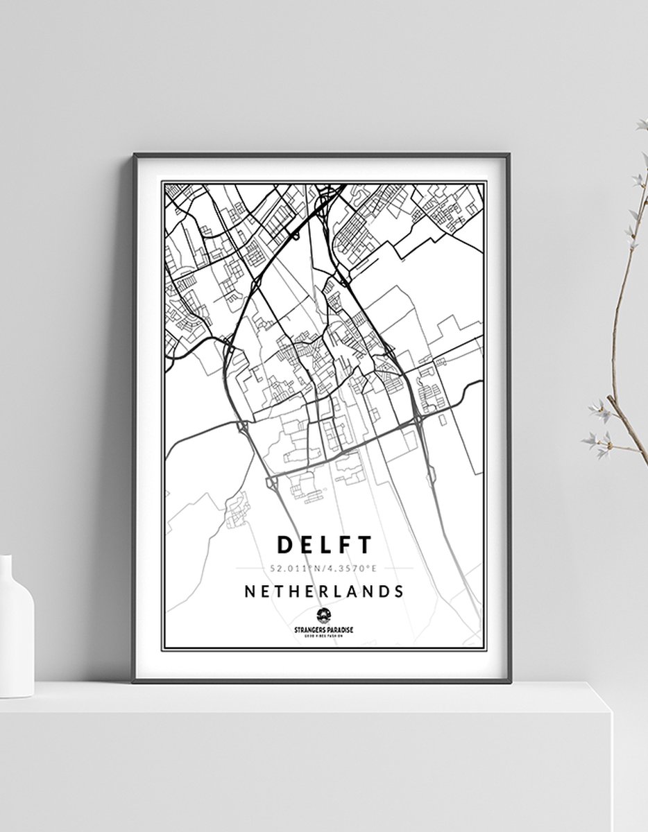 Citymap Delft - Stads posters 40x50 | bol.com