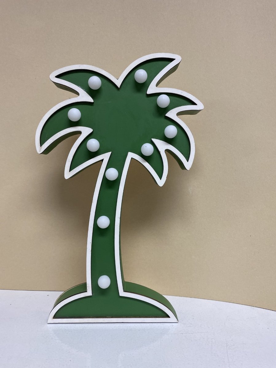 LED Houten Palmboom lamp - 10 LED - warm witte verlichting - Hoogte ...