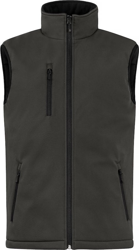 Clique Padded hoody softshell bodywarmer donkergrijs s | bol.com