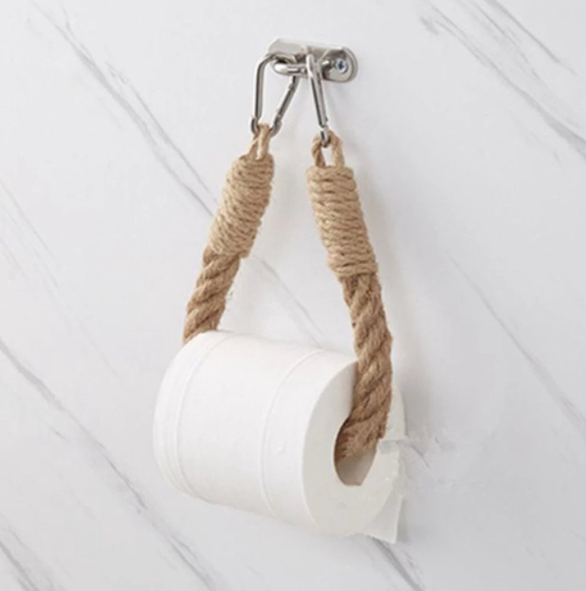 Wc rolhouder touw - henneptouw - 40 cm lang - makkelijke montage | bol.com