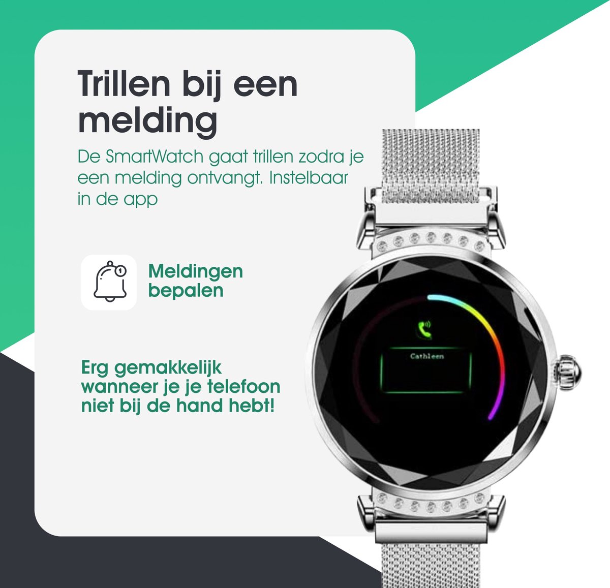 SAMMIT® Dames Smartwatch Goud met StappenTeller- Smartwatch Iphone ...