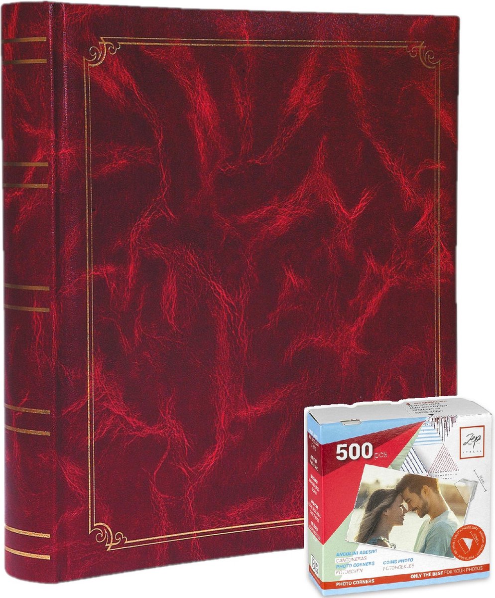 Klassiek fotoboek/fotoalbum met insteekhoesjes rood voor 300 fotos 24 x ...